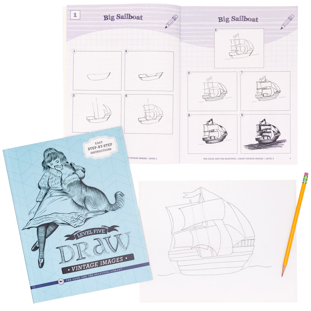 Draw Vintage Images Set: Levels 1-5 – The Good and the Beautiful