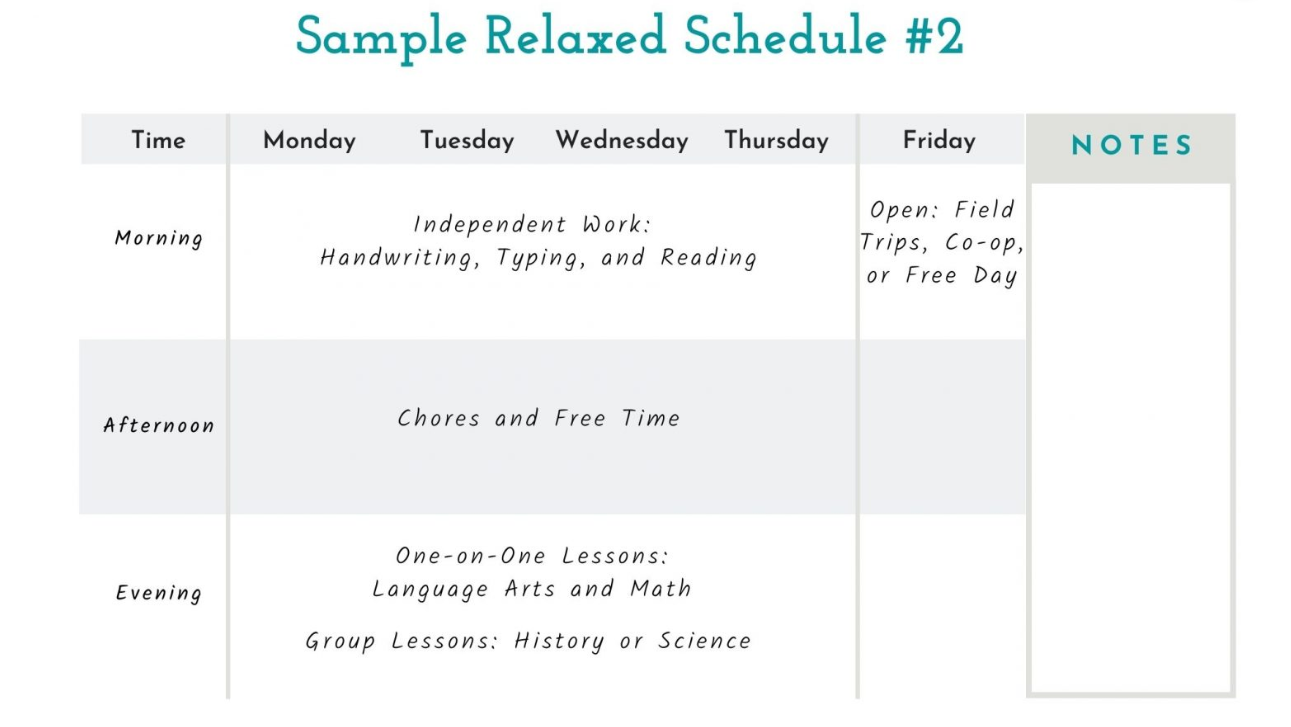Sample Homeschool Schedules | The Good and the Beautiful